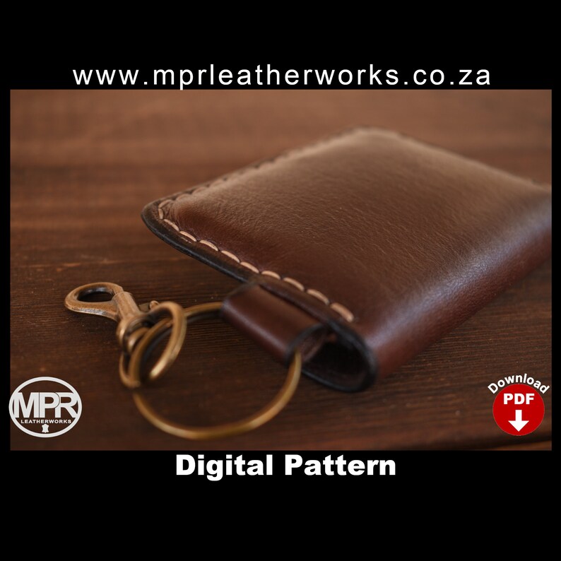 Card & Keyring Holder: Leather Pattern Handsewn DIY Birthday Gift DIY ...