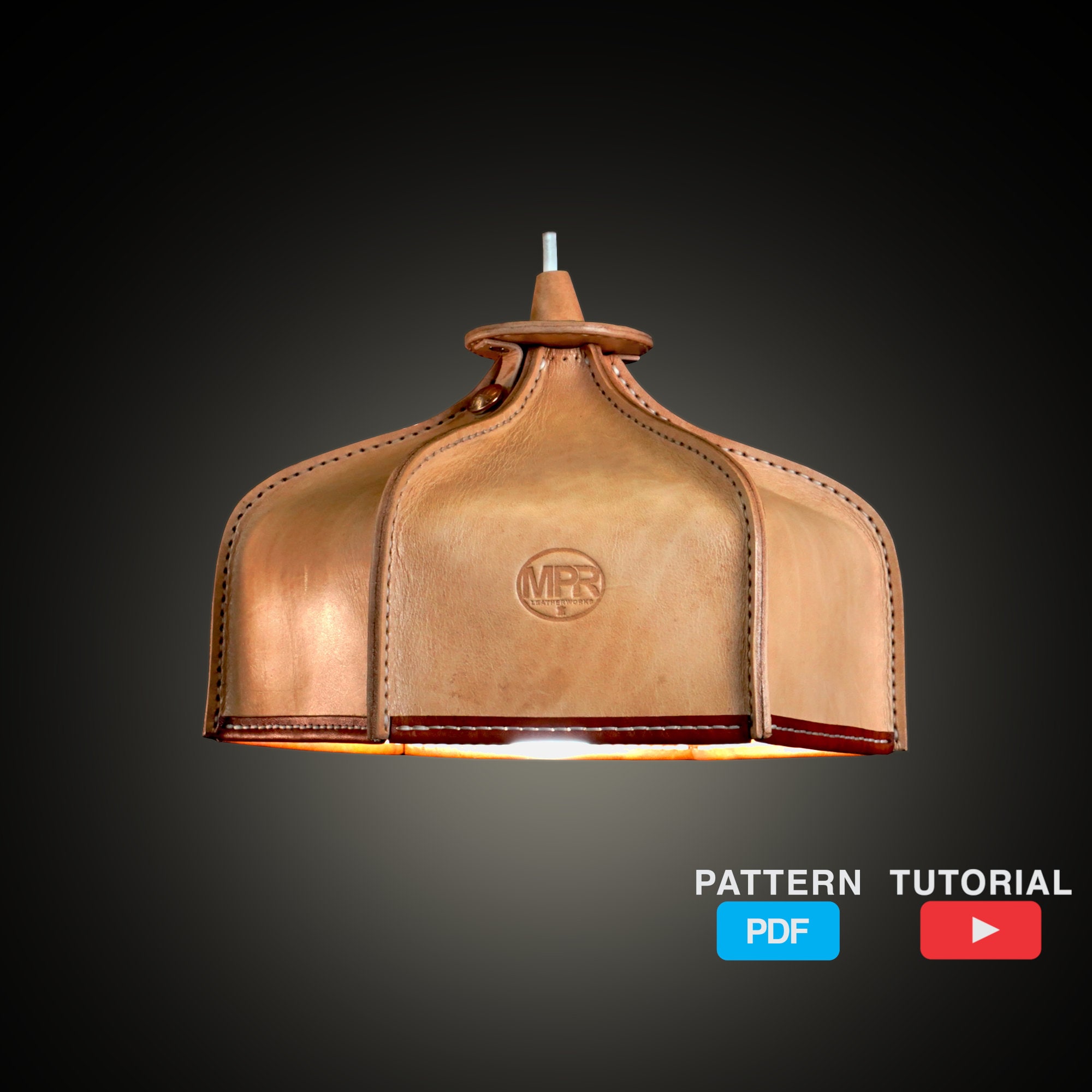 Bell Lampshade Printable PDF Pattern and Video Tutorial for DIY Leather ...