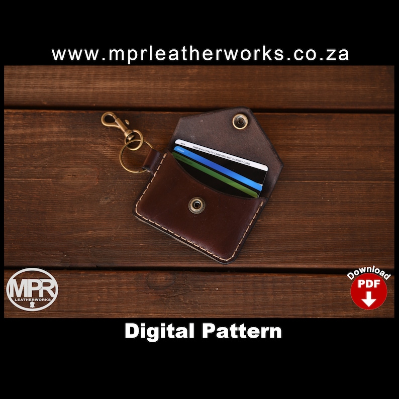 Card & Keyring Holder: Leather Pattern Handsewn DIY Birthday Gift DIY ...