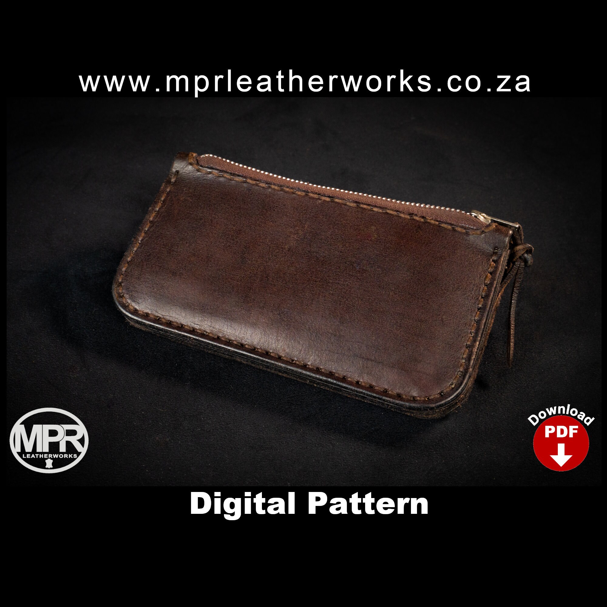 Leather Pattern for Wallet: Wallet With Zip. Notes and Coins Wallet ...