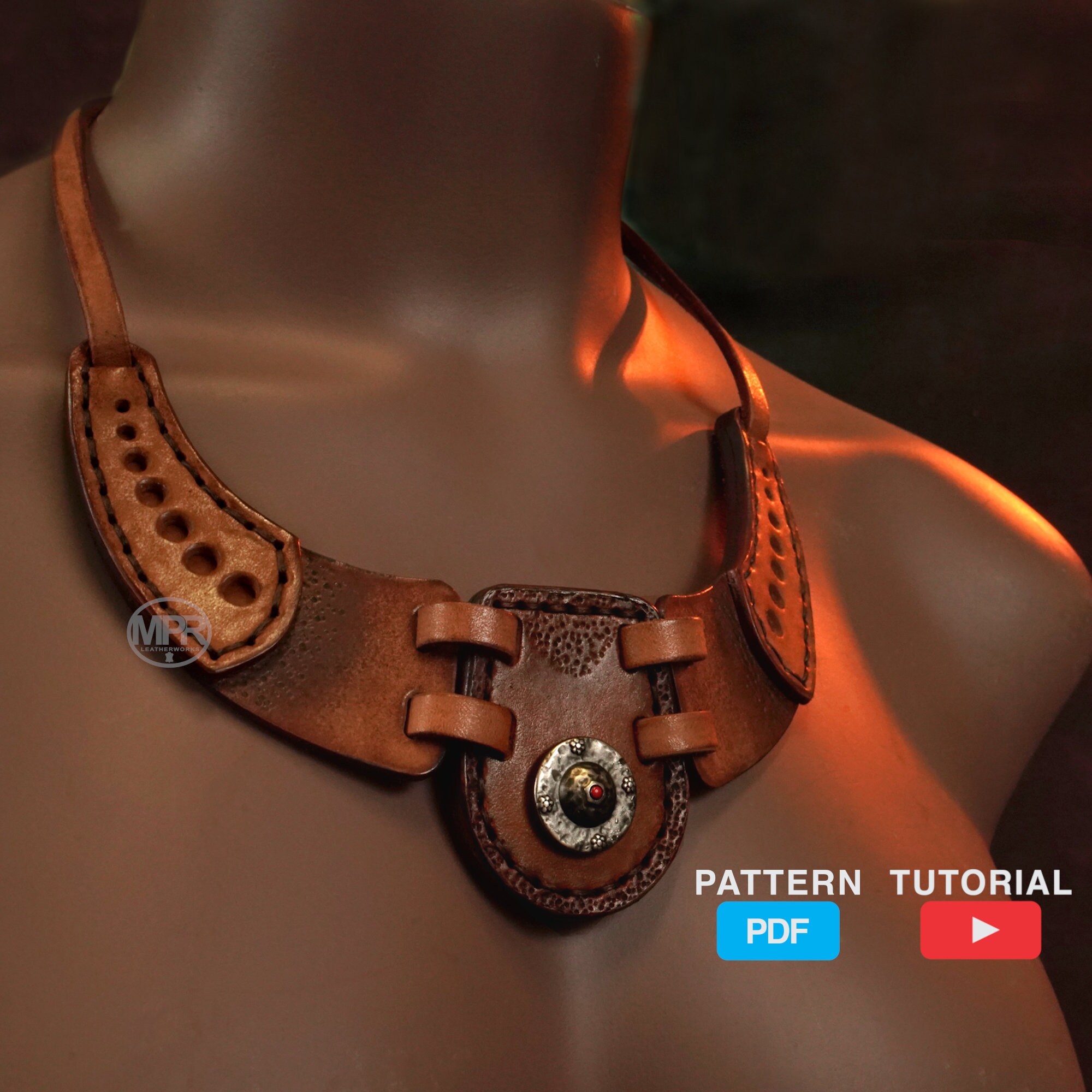 Concho Necklace Leather Pattern: Download Pdf Pattern to DIY a - Etsy