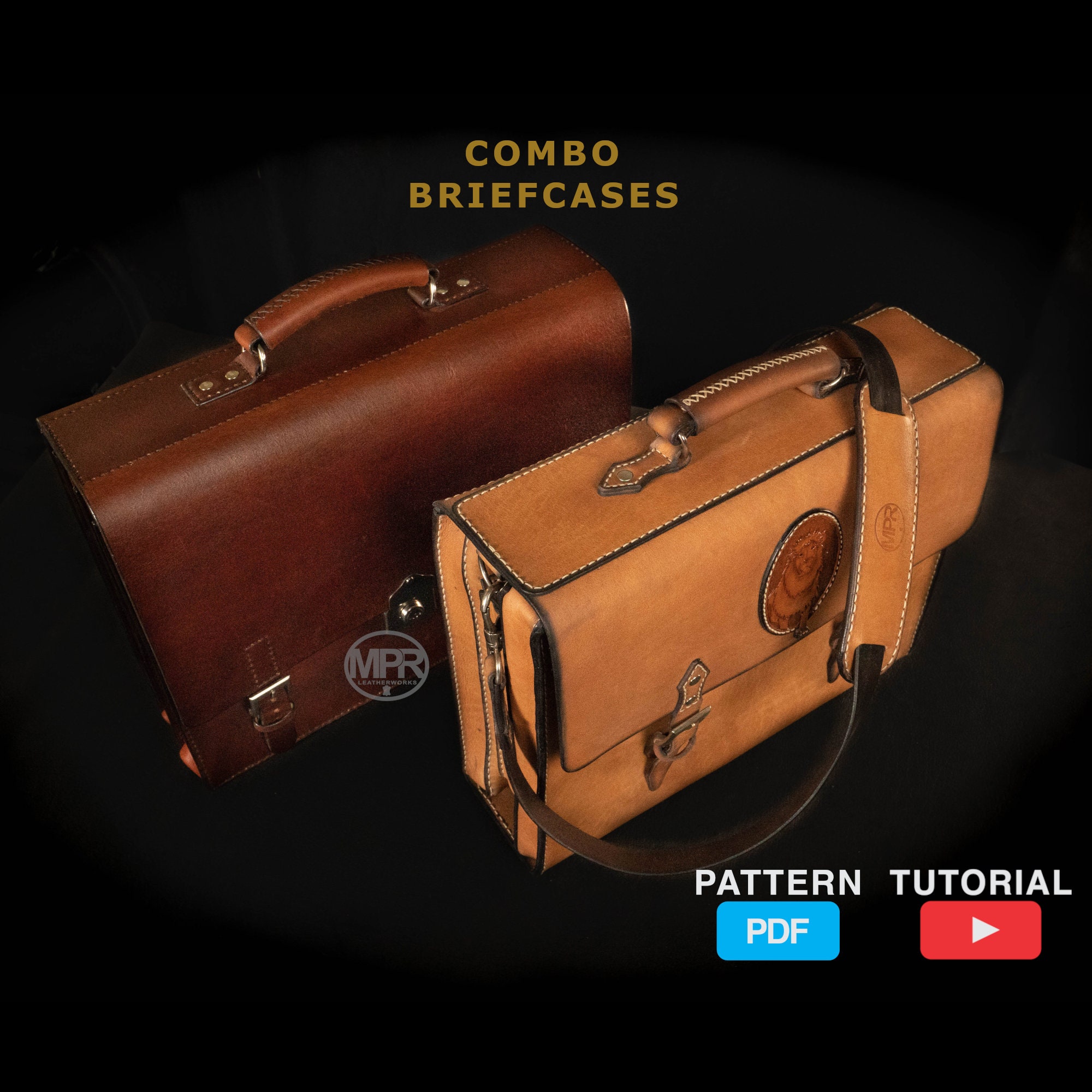 Briefcase Combo :2-in-1 Leather Bag Pattern Laptop Combo - Etsy