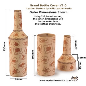 Grand Bottle Cover V2.0: PDF Pattern for Leather Hard Liquor Bottle ...