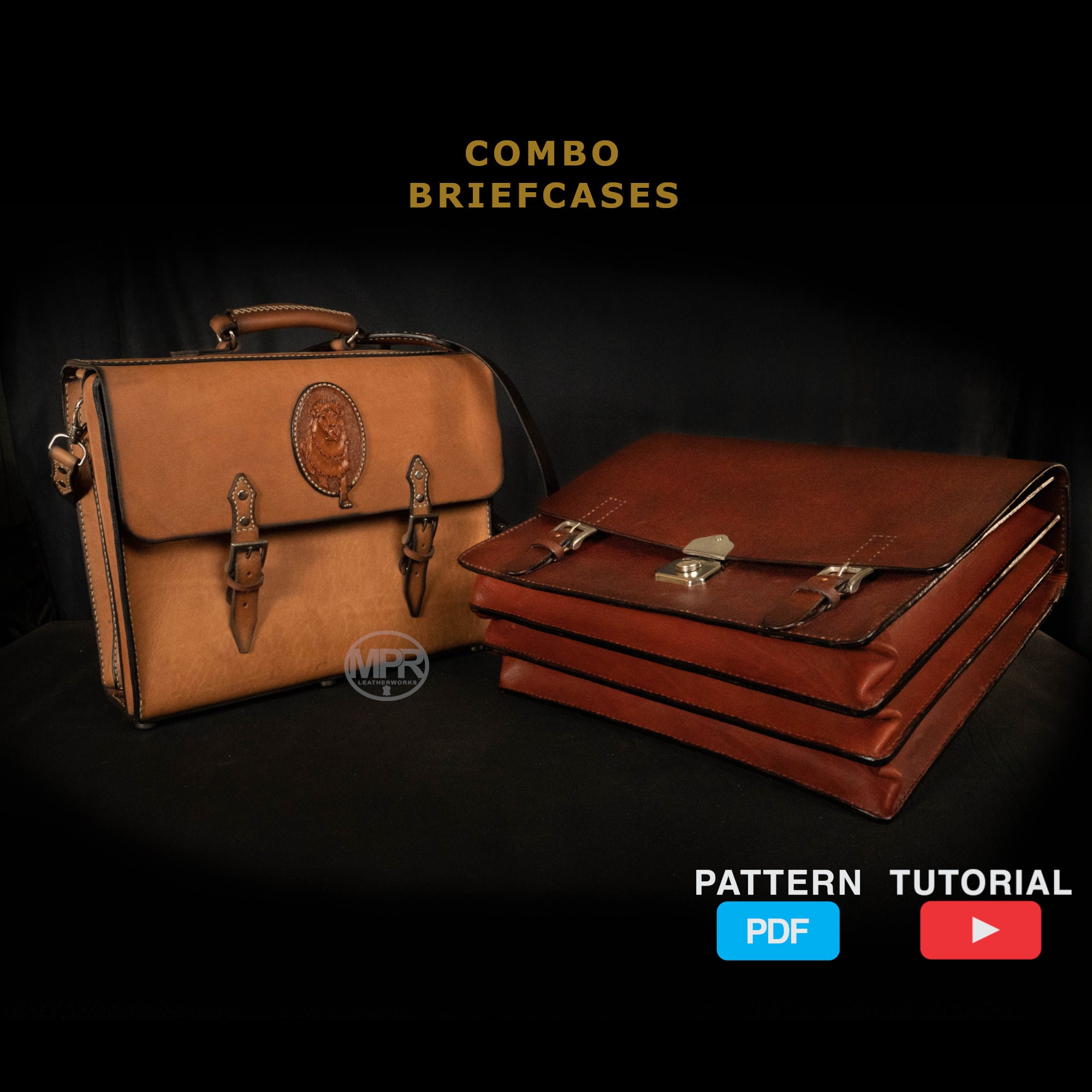 Briefcase Combo :2-in-1 Leather Bag Pattern Laptop Combo - Etsy