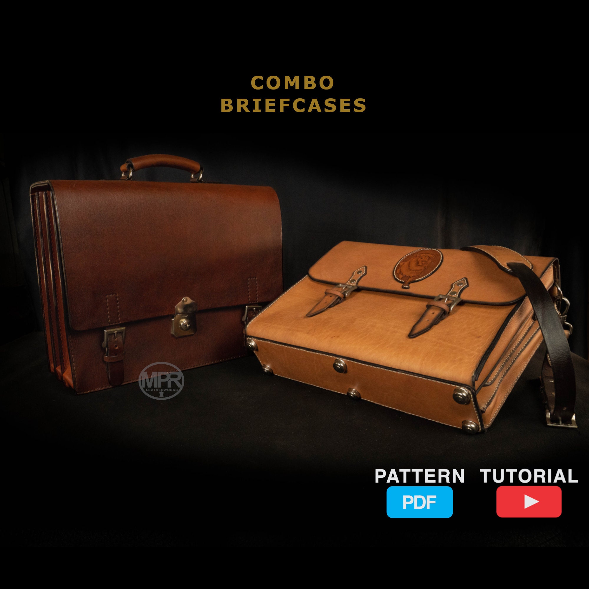 Briefcase Combo :2-in-1 Leather Bag Pattern Laptop Combo - Etsy