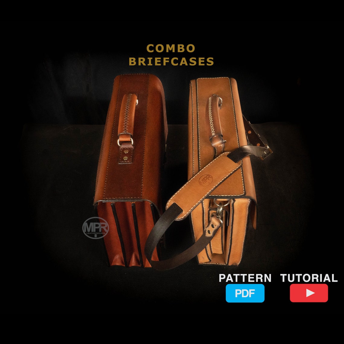 Briefcase Combo :2-in-1 Leather Bag Pattern Laptop Combo - Etsy