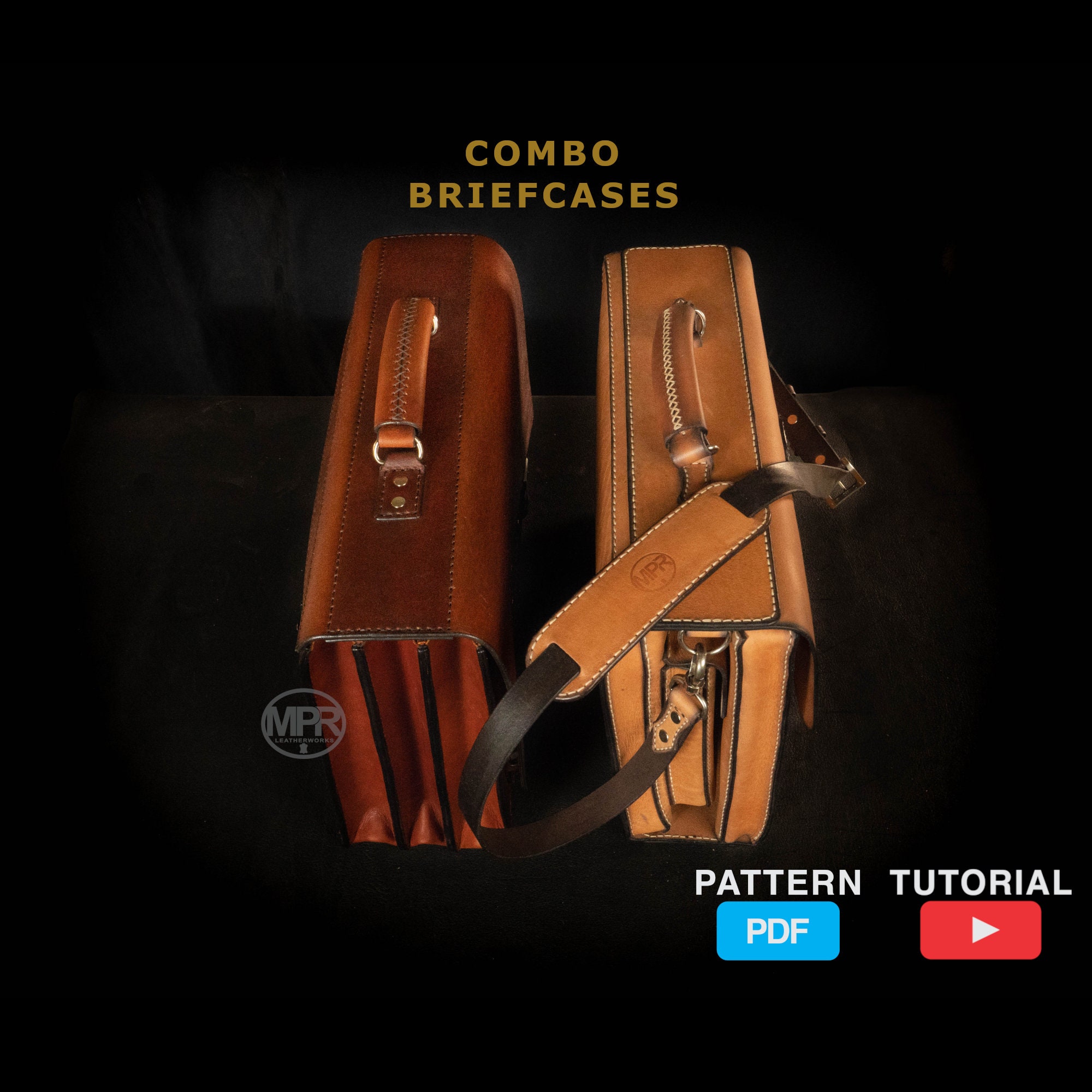 Briefcase Combo :2-in-1 Leather Bag Pattern Laptop Combo Leather ...