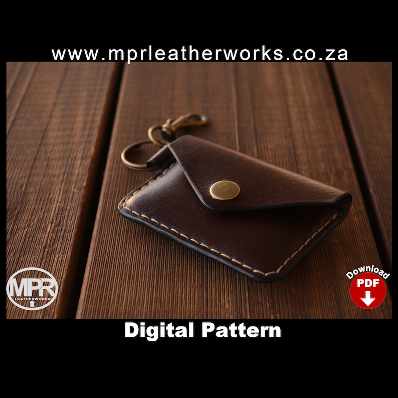 Card & Keyring Holder: Leather Pattern Handsewn DIY Birthday Gift DIY ...