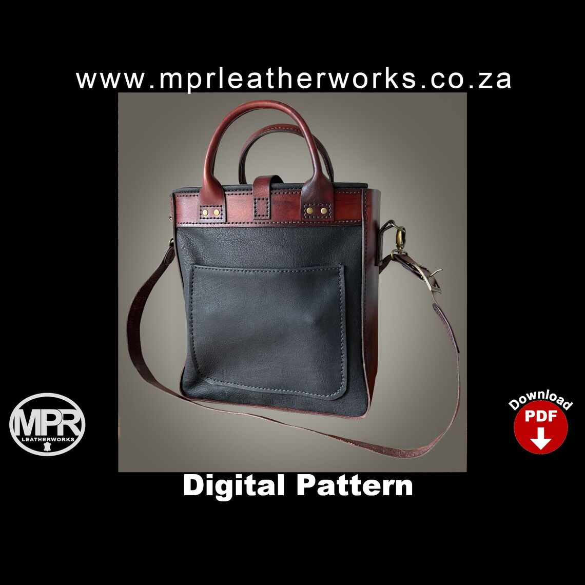 Tote Bag: Leather Bag Pattern Files Leather DIY Pdf Download - Etsy