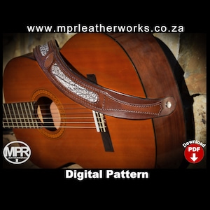 Guitar Strap Leather Pattern: Leather Strap DIY Leather Easy Pattern ...