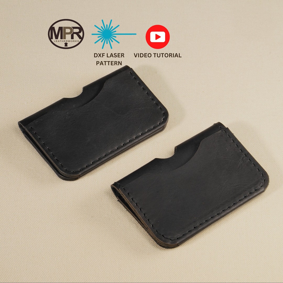 Bi-fold Card Wallet DXF Pattern and Video Tutorial: Very Easy Leather ...