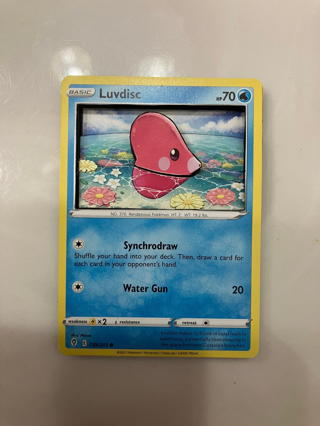 Custom Altered PKMN TCG Trading Cards 3D Pokemon Card - Luvdisc - 039/ ...