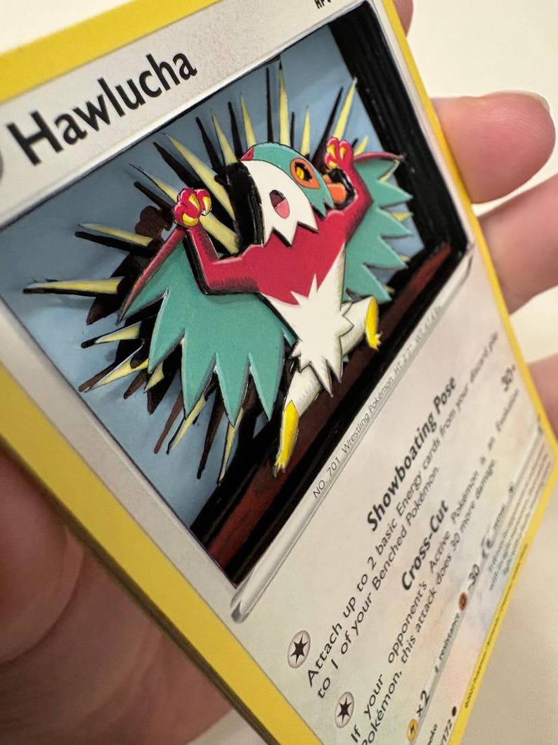 Custom Altered PKMN TCG 3D Pokemon Card - Hawlucha - 127/172 Sword ...