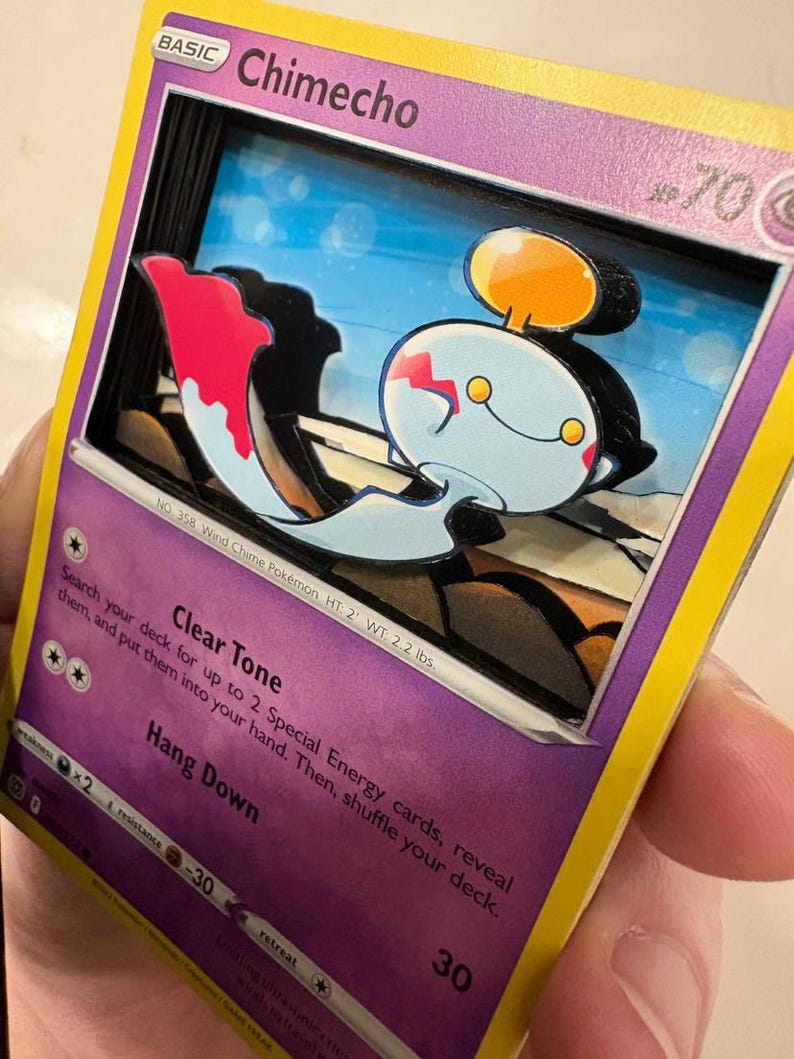 Custom Altered PKMN TCG 3D Pokemon Card - Chimecho - 063/172 Scarlet ...