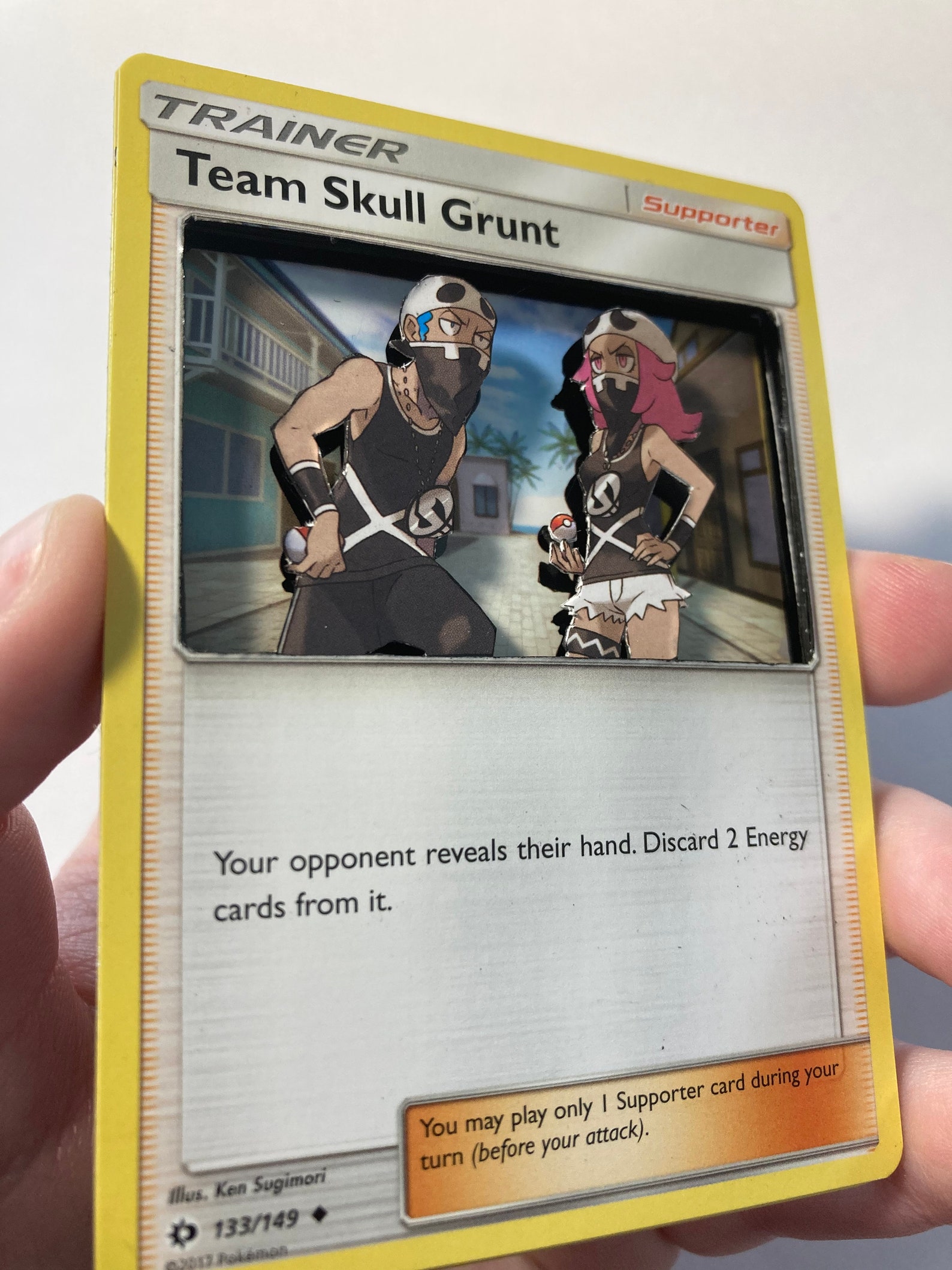 3d Pokemon Card Team Skull Grunt 133 149 Etsy