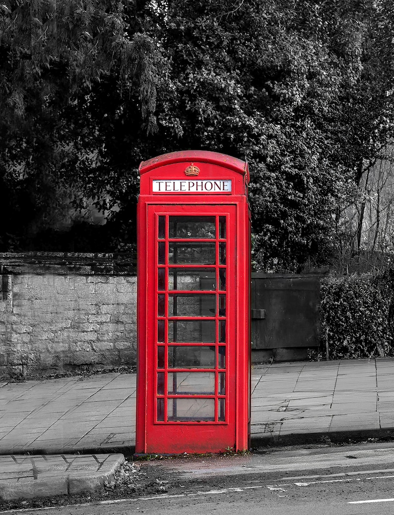Iconic British Red Telephone Box Wall Art Print Gift - Etsy UK