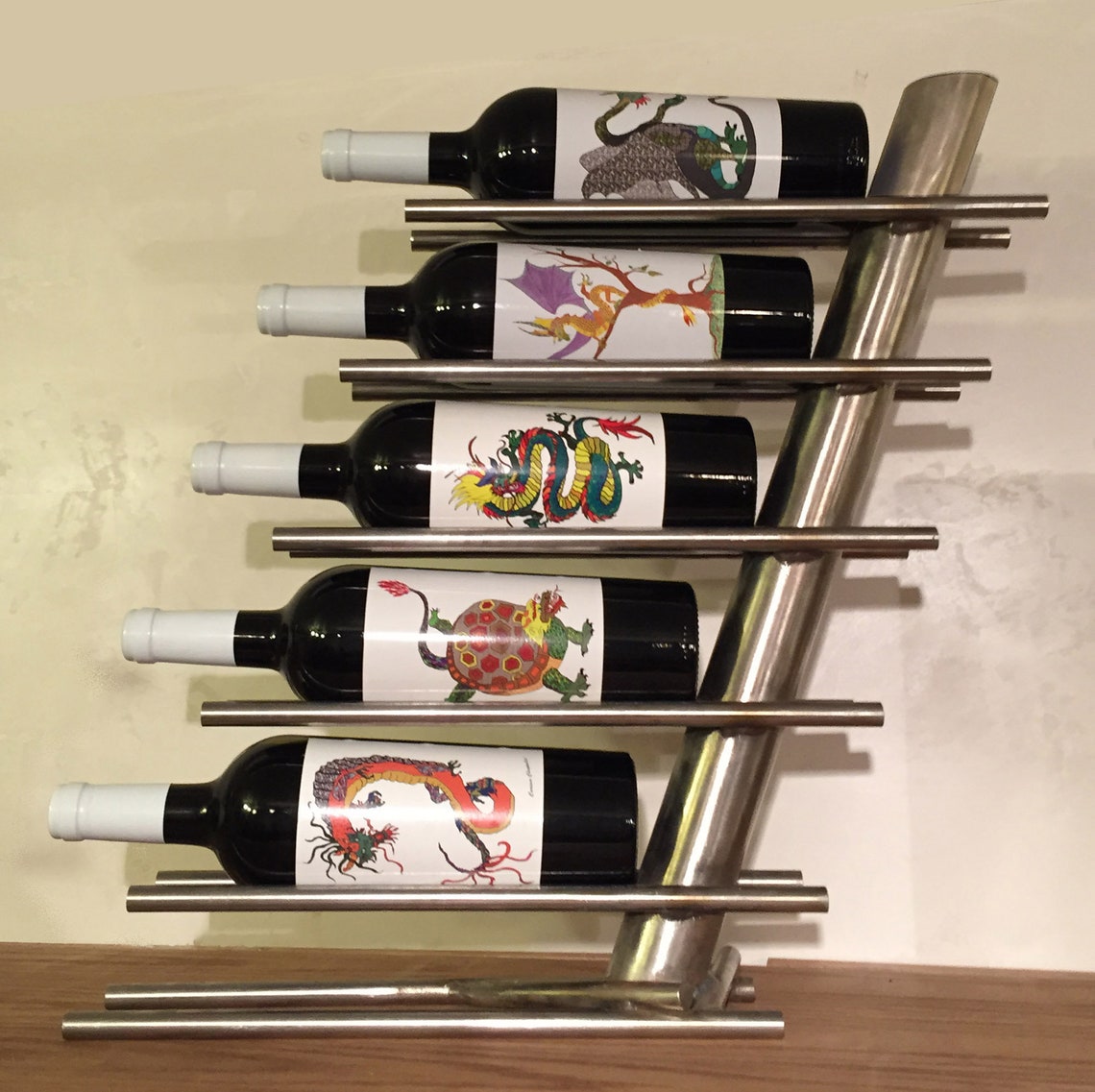 Modern Stainless Steel Wine Rack - Etsy