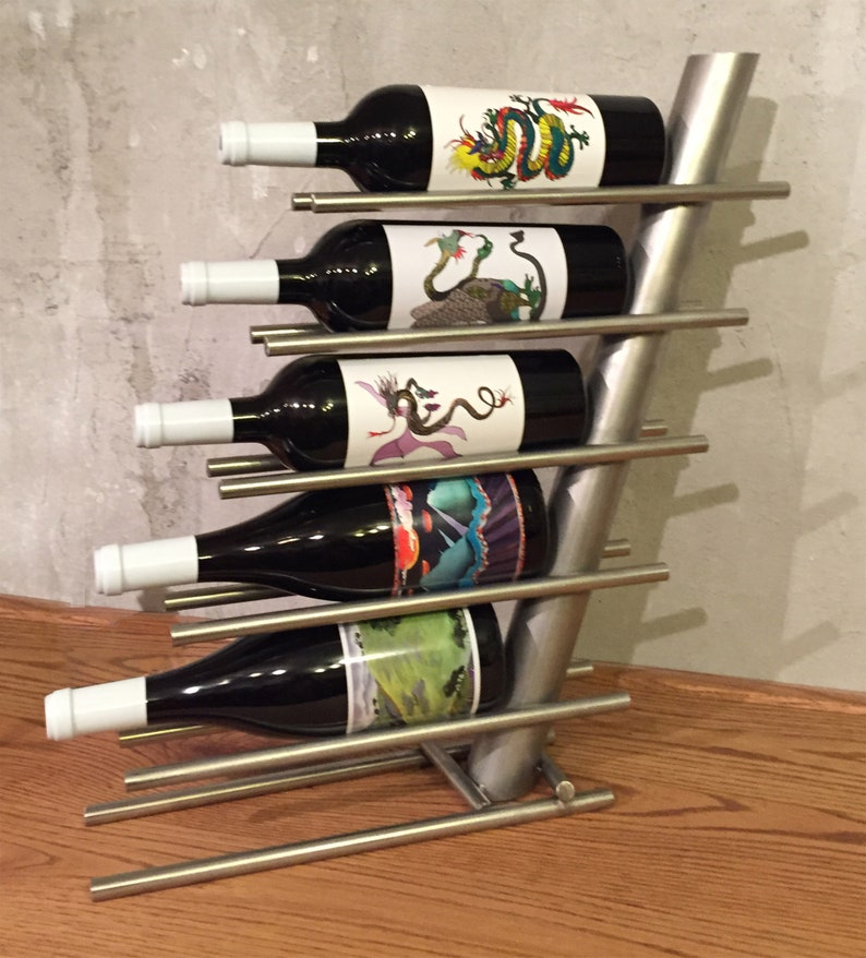 Modern Stainless Steel Wine Rack - Etsy