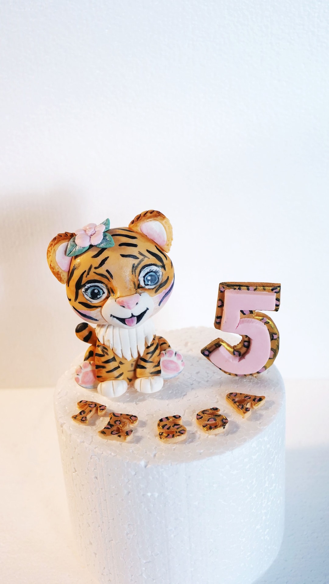Tiger Centerpiece Jungle Animals With Birthday Lioness Cake Toppers ...