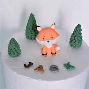 Sleeping Fondant Fox Cute Cake Topper With Pine Cones, Mushrooms, Fall ...