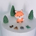 Fox Cake Topper, Fondant Sleeping Fox, With Pine Cones, Mushrooms, Fall ...