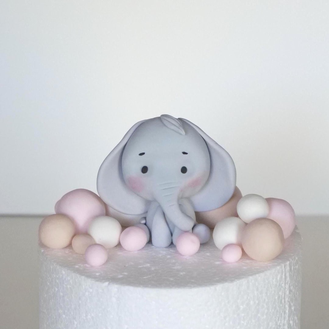 Elephant Cake Topper, Made of Fondant, With Balls, Jungle Animals Cake ...