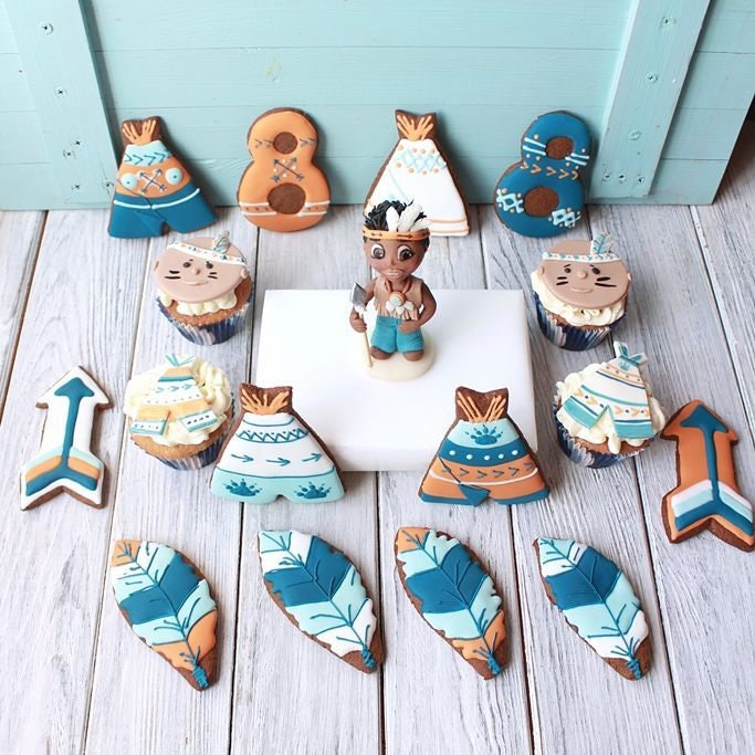 Native Fondant Cake Topper Tribal Cake Figurine Birthday Party | Etsy