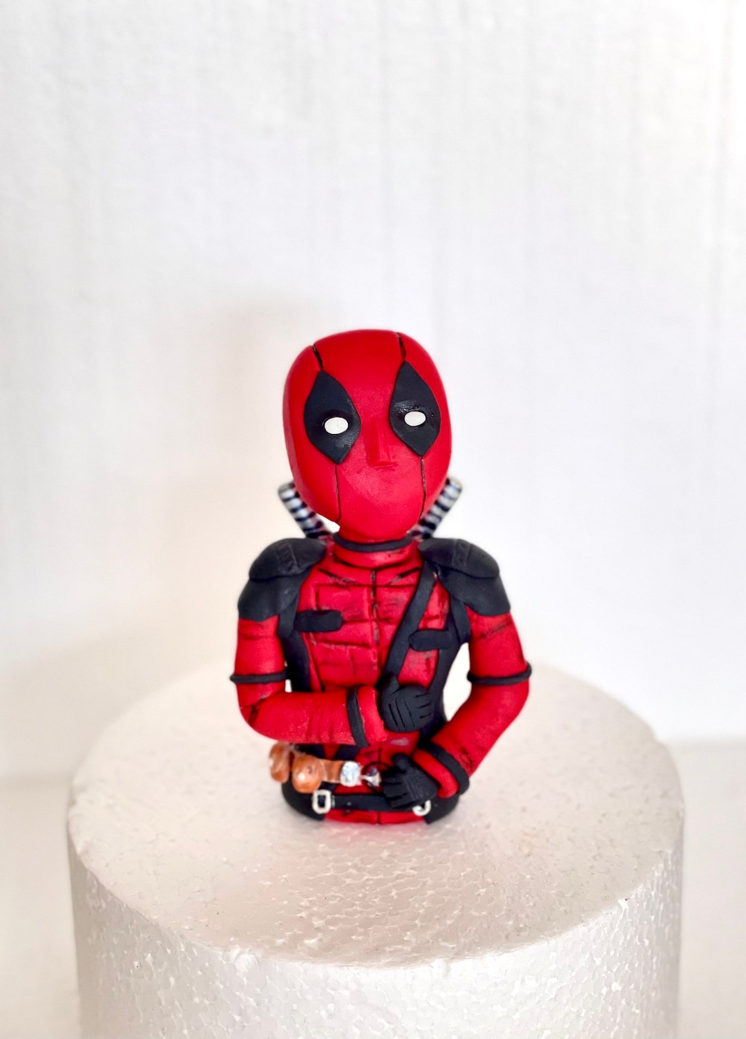 Deadpool Fondant Cake Topper With 2 Swords, Birthday Party Decorations ...