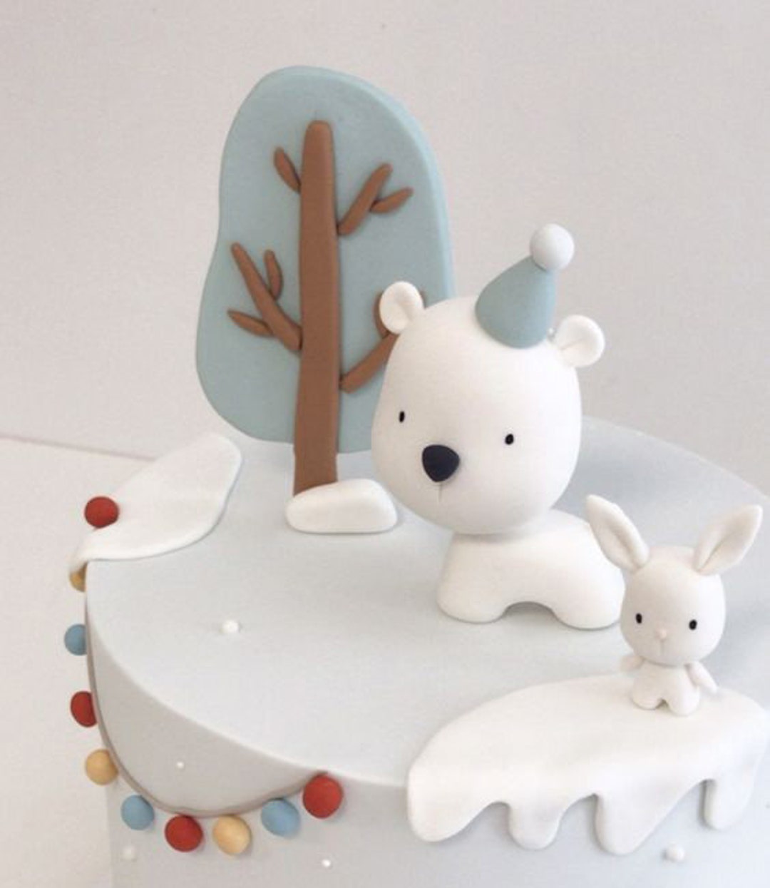 Polar Bear Winter Cake Toppers Wonderland Arctic Animals Edible Figure ...