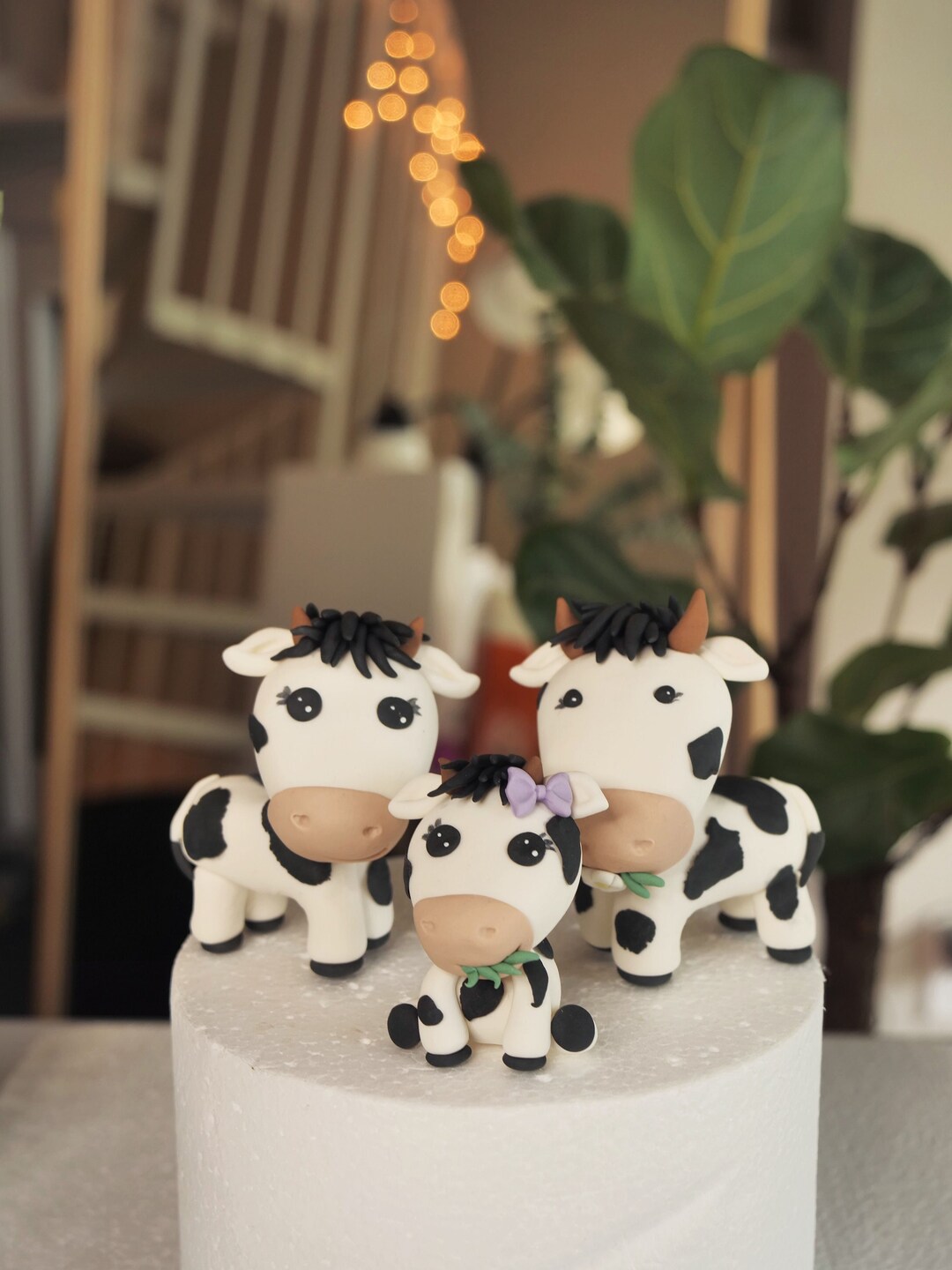 Cow Family Farmer Topper Cake/baby Shower Topper Cake/ Farm Fondant ...