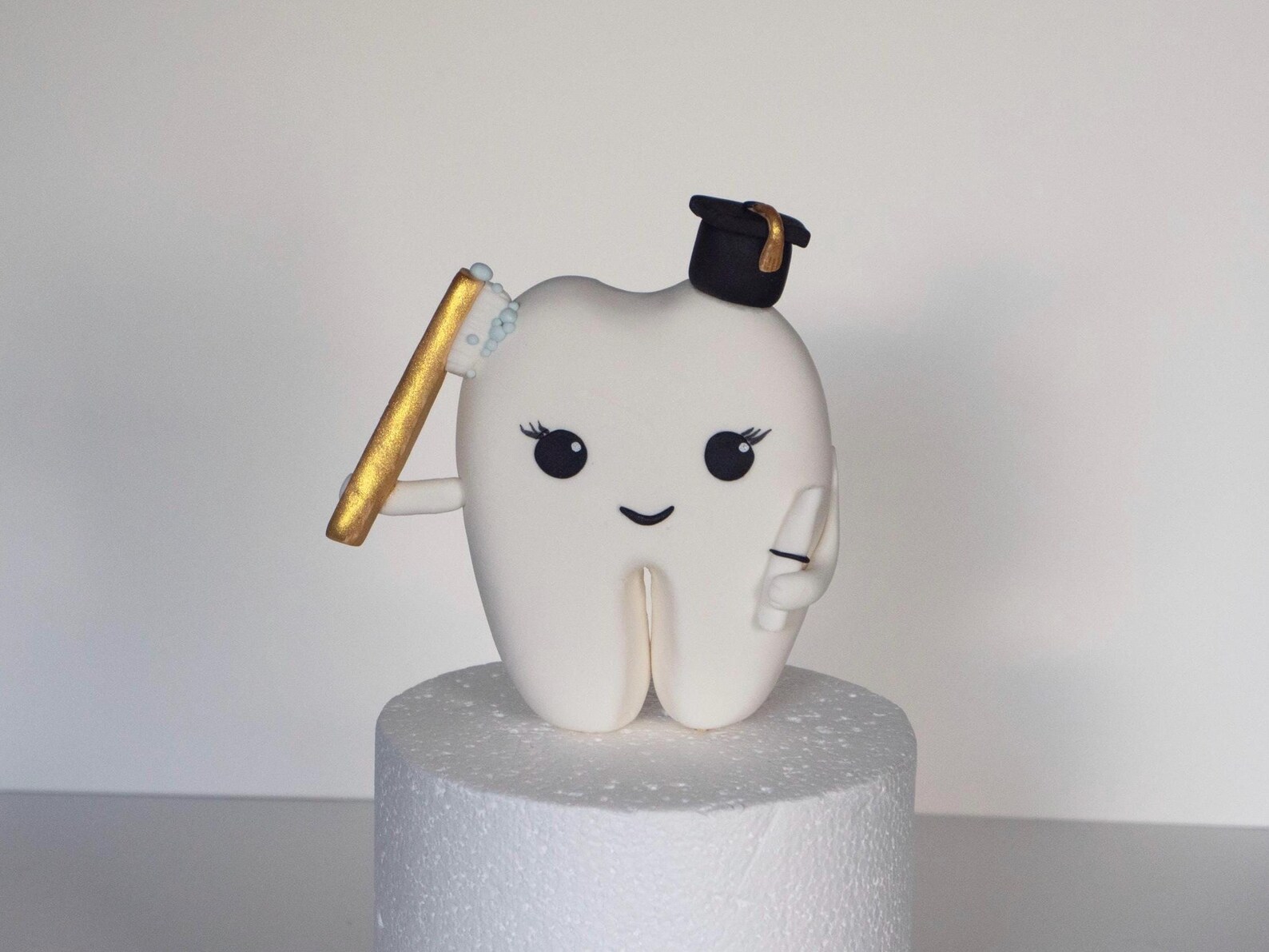 Graduation Cake Topper, Tooth With/without Cap With Diploma, Made of ...