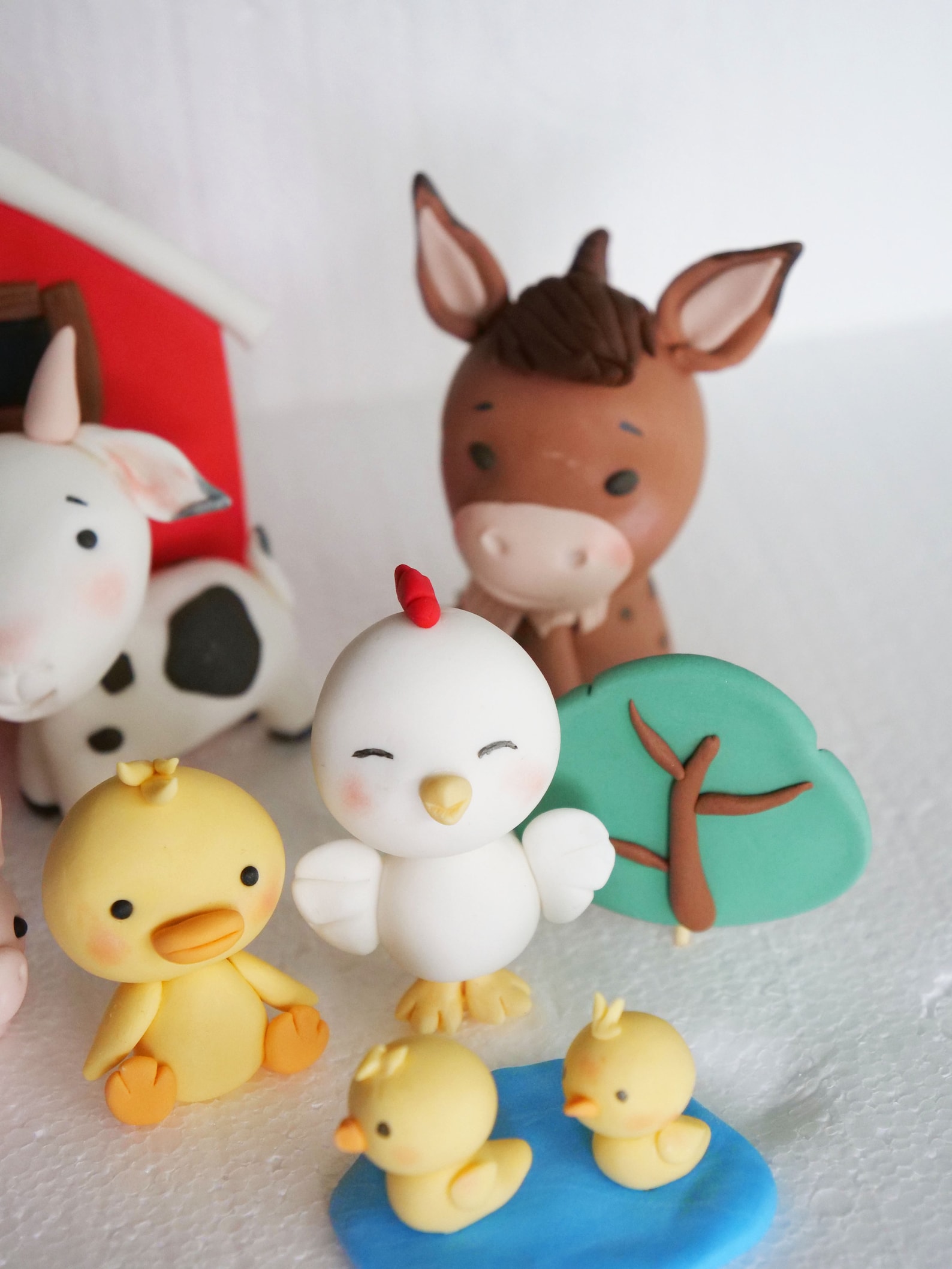 Farm Topper Cake Baby Shower Fondant Cupcake Cow Horse Pig - Etsy