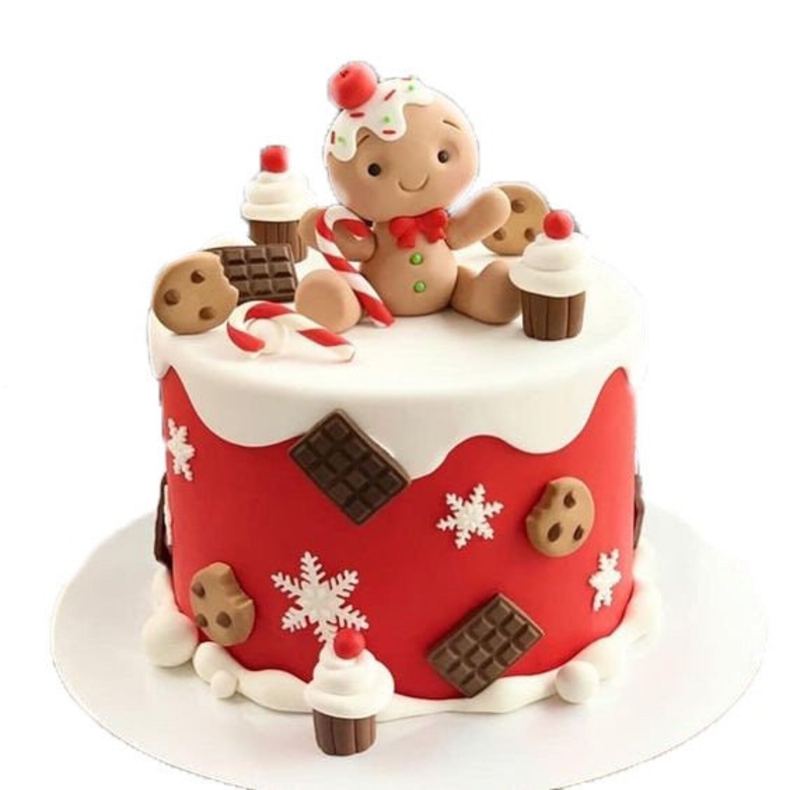 Gingerbread Man Cake Topper Fondant Sugar Gingerbread Man Christmas ...