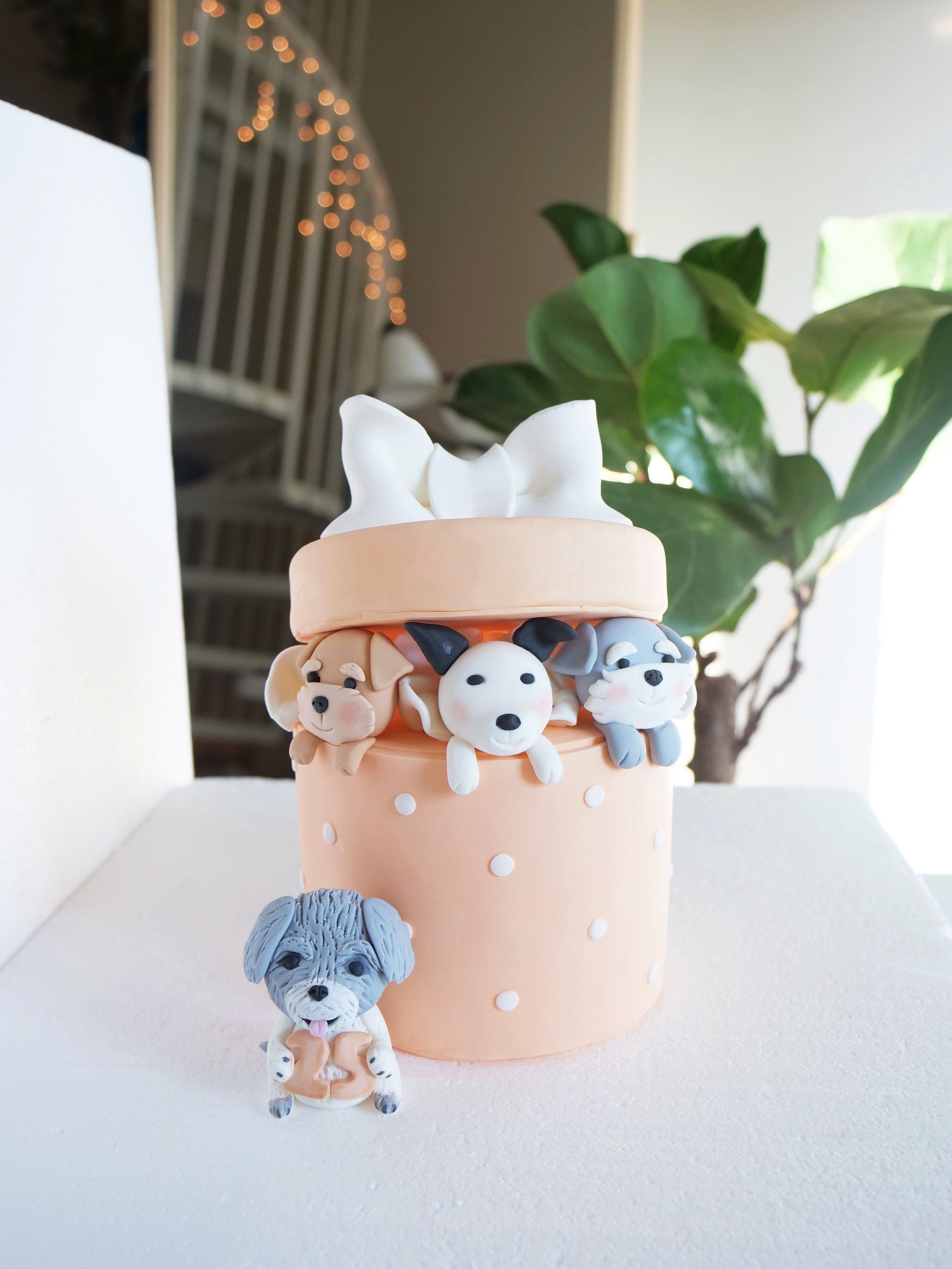Cake Toppers Dog 3 Puppy Heads Birthday Party First Baby Shower Girl ...