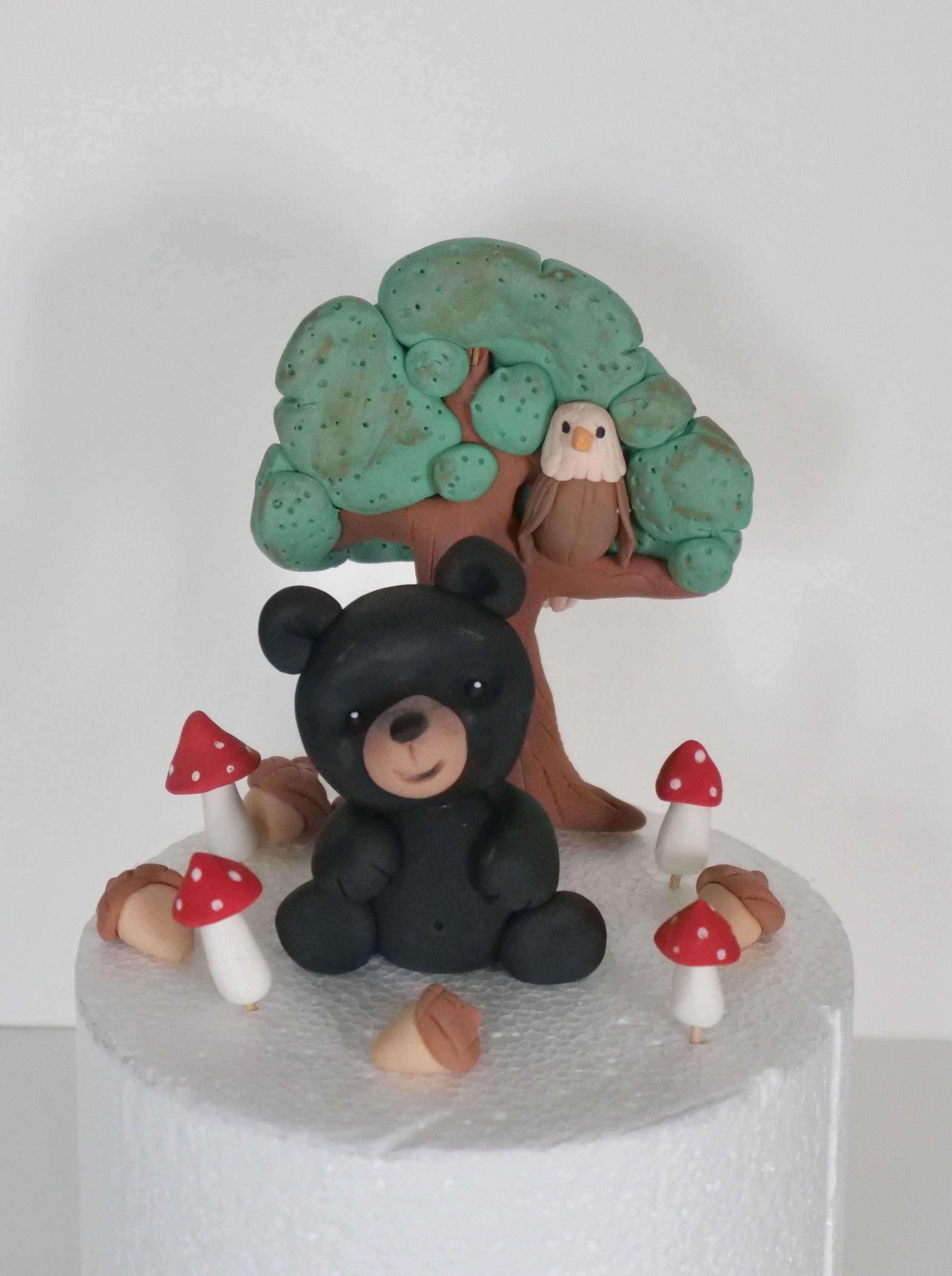 Woodland Animals Cake Toppers, Made of Fondant: Bear, Moose, Fox, Elk ...