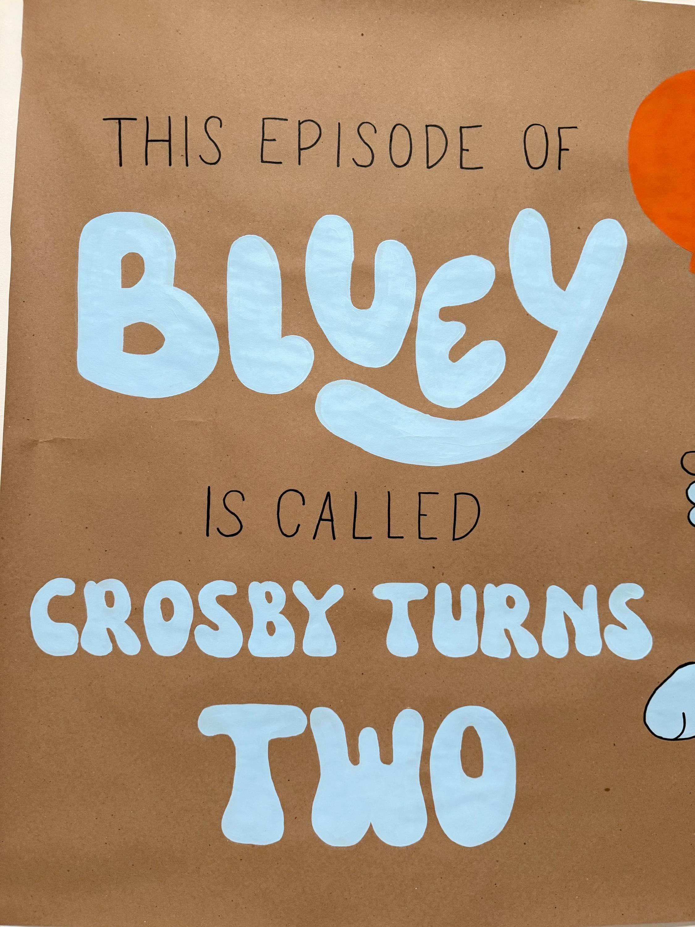 Hand Painted Bluey Birthday Banner, Custom Party Decoration - Etsy
