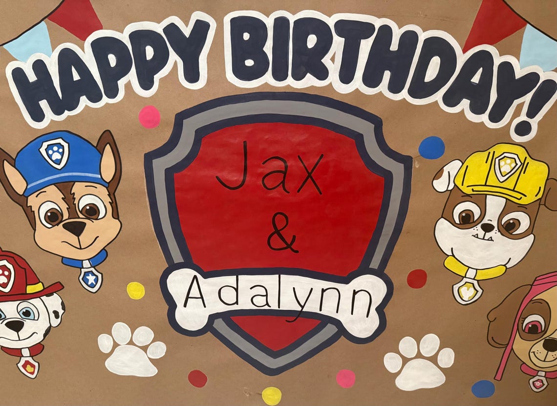 Hand Painted Banners, Patrol Dogs, Birthday Banner, Puppy Rescue ...