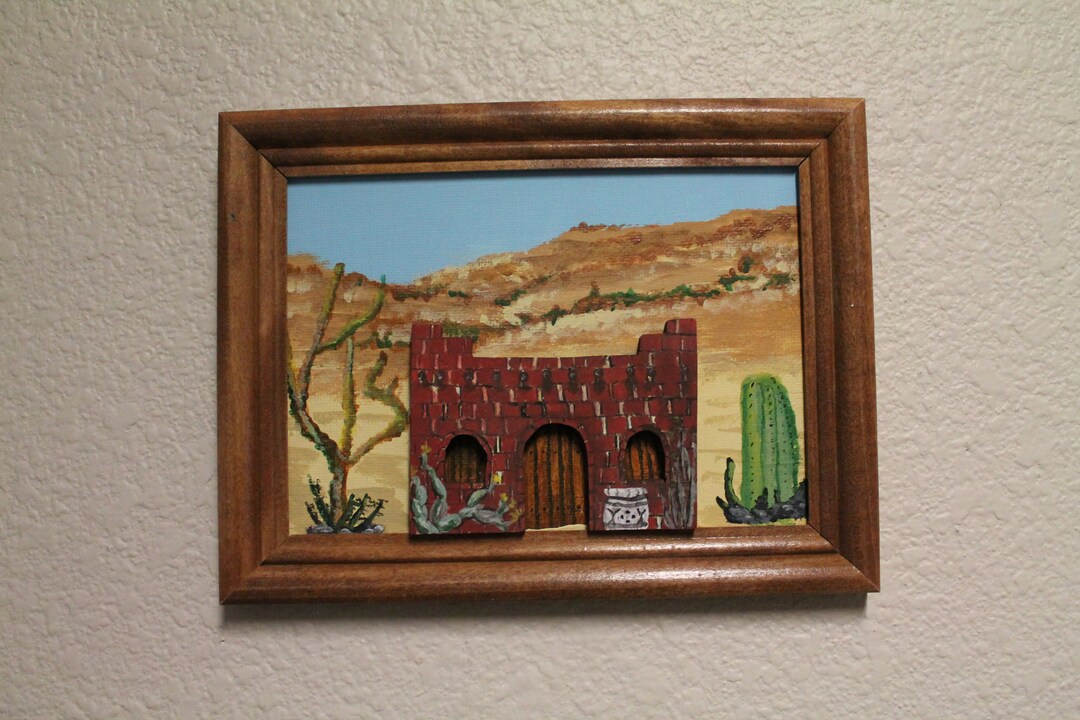 Desert Adobe Miniature Mixed Media Wood/canvas Acrylic 5inx7in ...