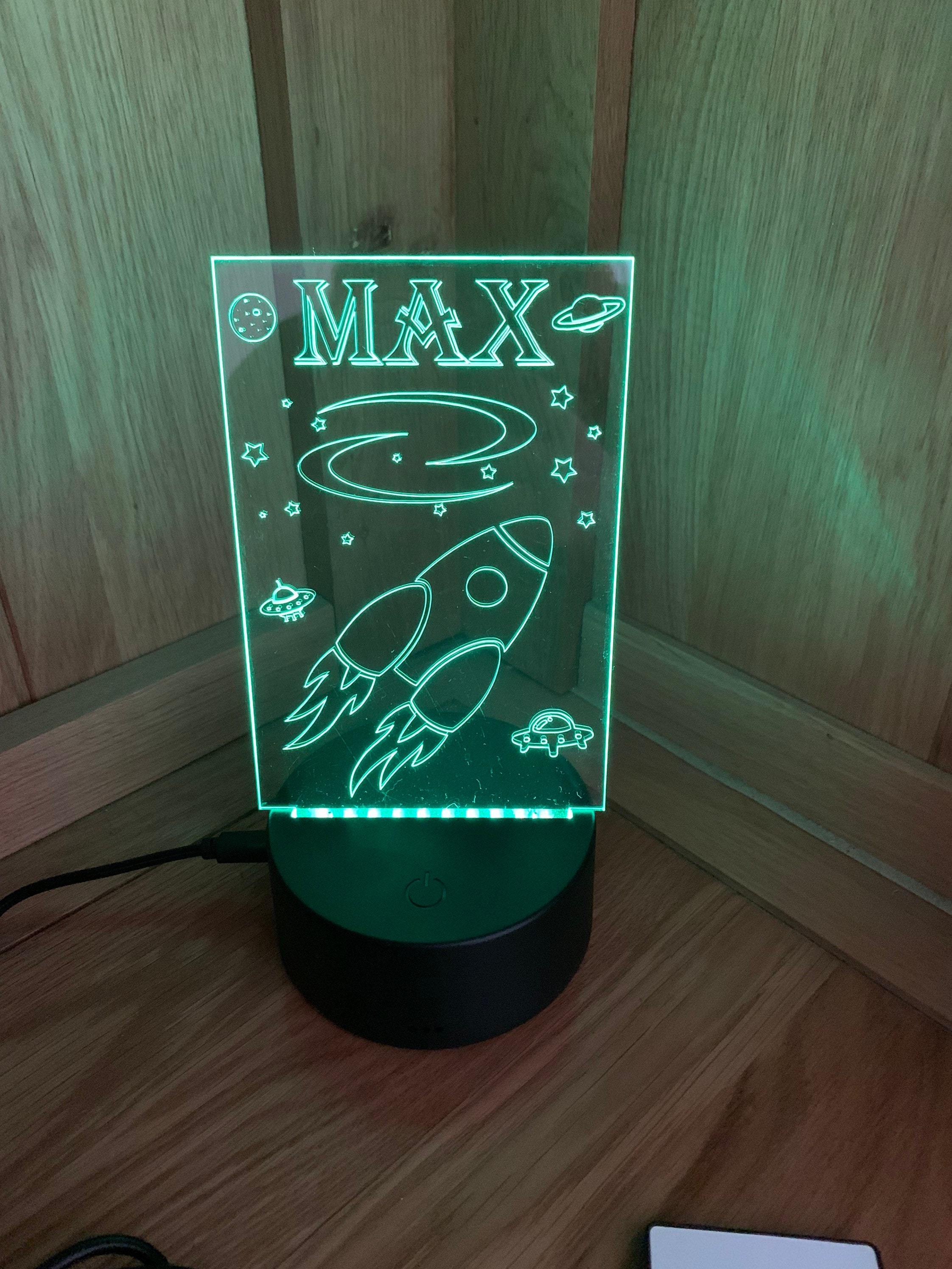 Space Themed LED Night Light Personalised Perfect addition | Etsy