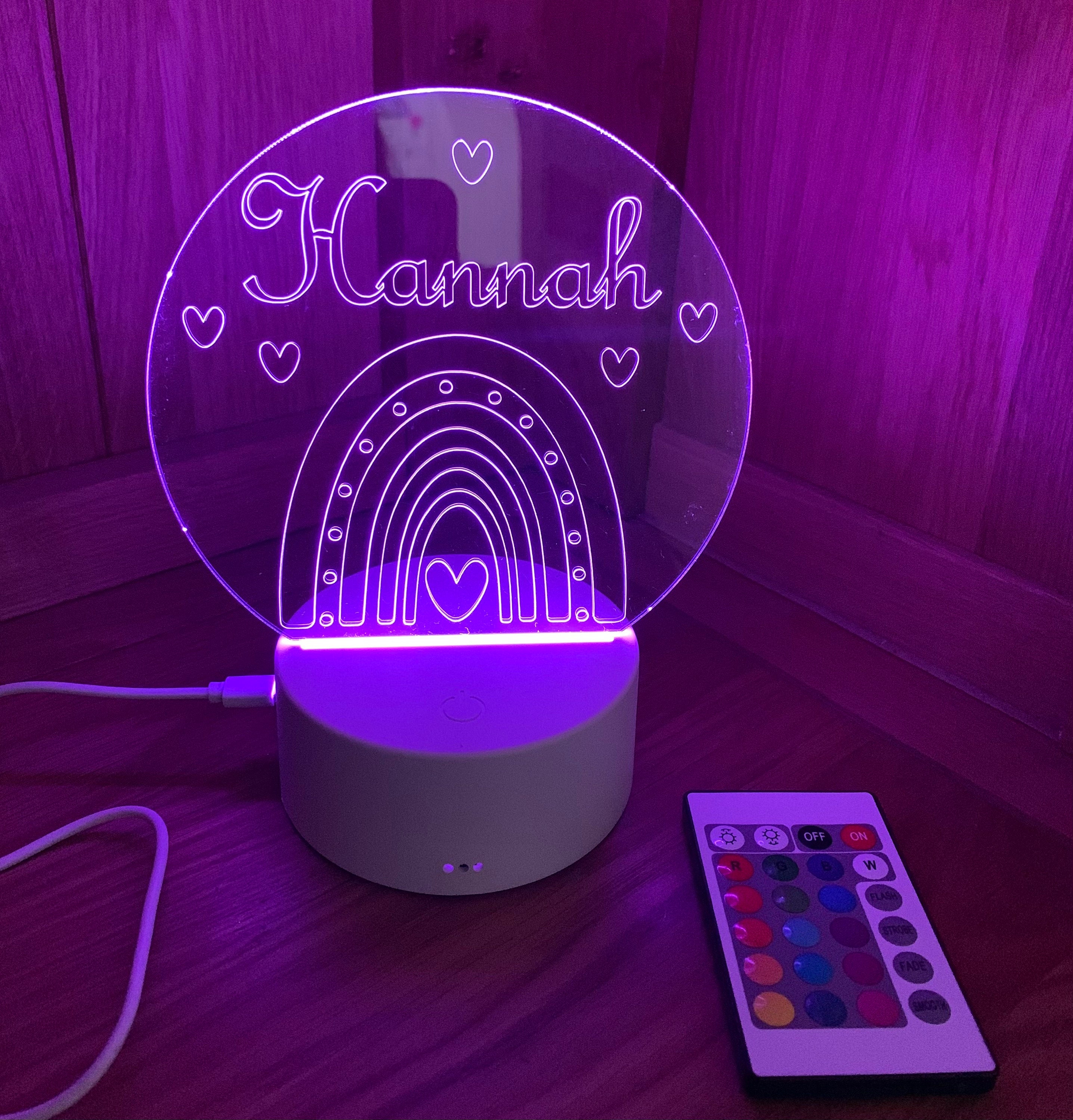 RAINBOW LED Night Light Personalised Perfect addition to | Etsy