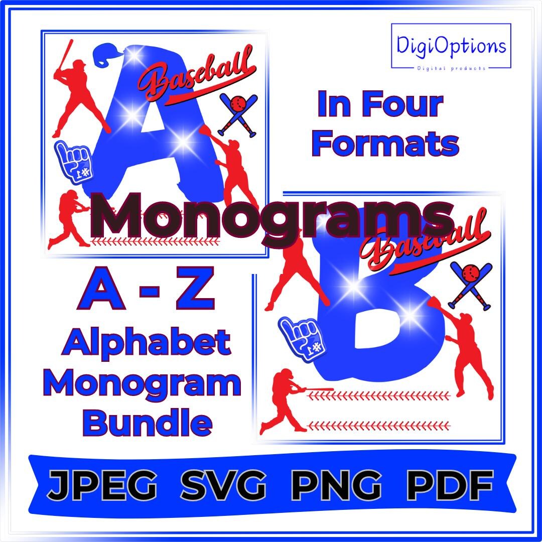 Monograms, Digital, Monogram Alphabet Bundle, Monogram Png, Monogram ...