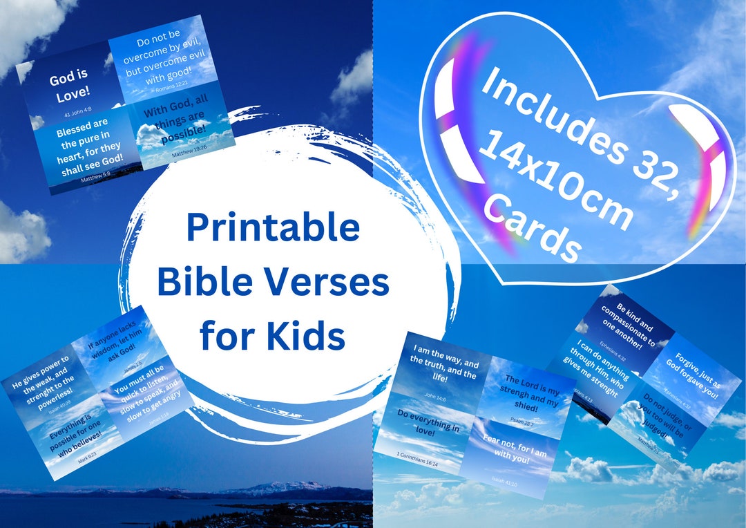Bible Verse Cards for Kids 36 Flash Cards Memory Verse Cards for ...