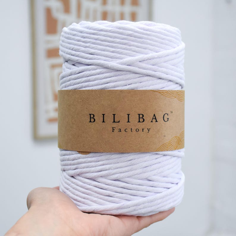 Baby Blue Macrame Cord, 5mm Single Ply, 100m Recycled Cotton, Bilibag ...