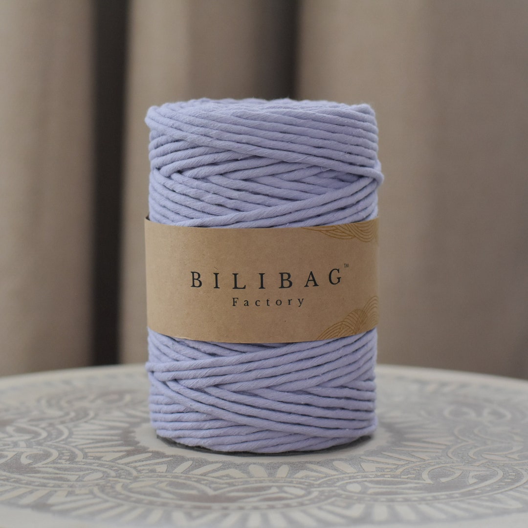 Twisted Macrame Cord, Lilac Bilibag Factory Cotton Cord 5mm, 100m ...