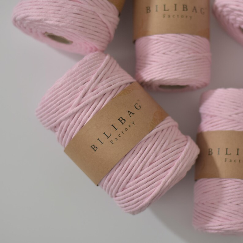 Baby Blue Macrame Cord, 5mm Single Ply, 100m Recycled Cotton, Bilibag ...