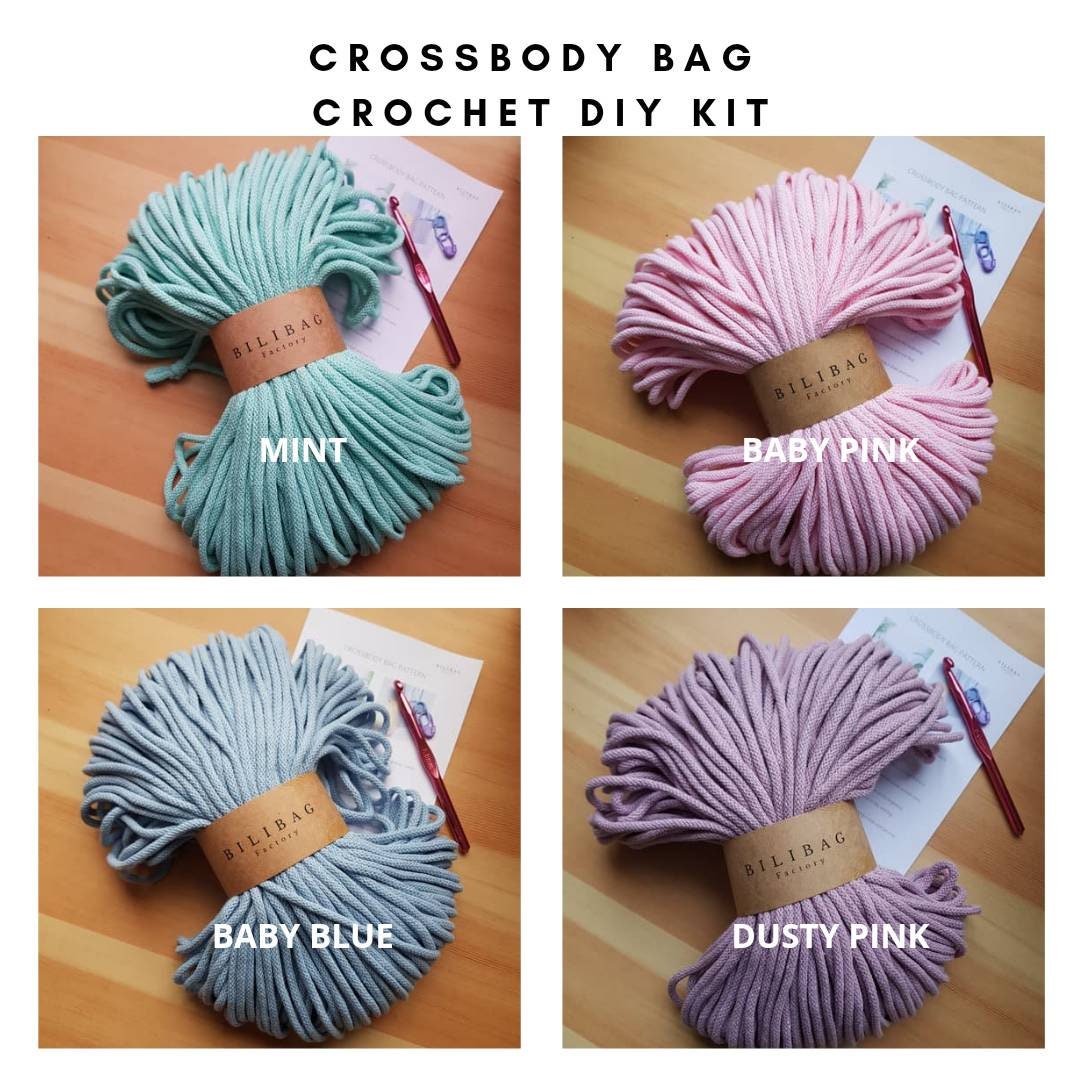 Crochet Bag Pattern KIT, Crossbody Bag, DIY KIT, Bilibag Pattern ...