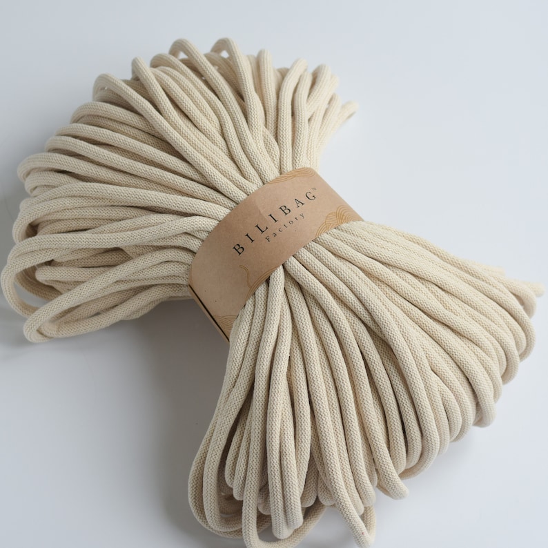 Vanilla Bilibag Factory Braided Cotton Cord 9mm, MADE IN UK, 100m, Cord ...