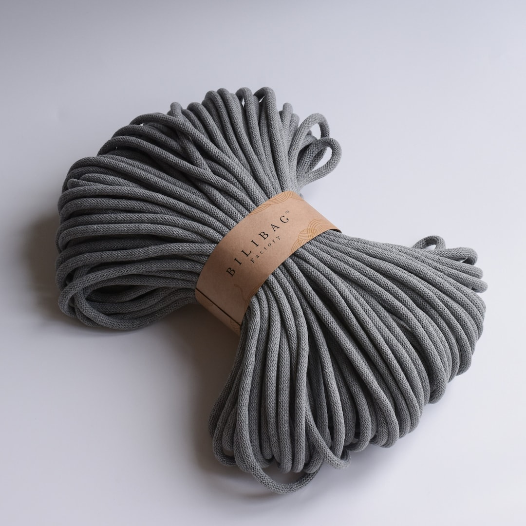 Dark Grey Braided Cotton Cord 9mm, 100m, Made in UK, Bilibag Factory - Etsy