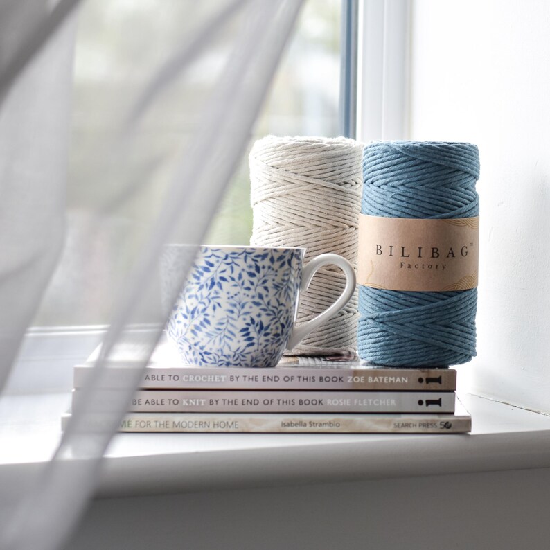 Navy Blue 3mm Twisted Macrame Cord, Cotton, 100m, Bilibag Factory - Etsy UK