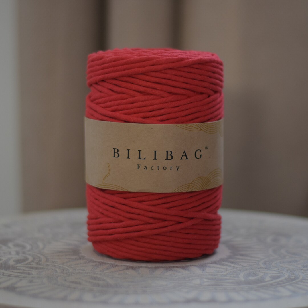 Red Twisted Macrame Cord, 5mm, 100m Single Ply, Bilibag Factory - Etsy